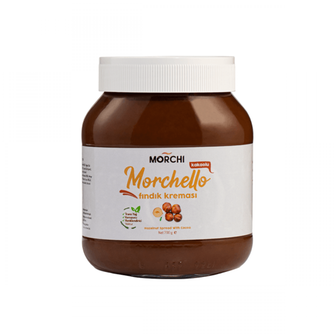 Morchi Morchello 700 gr Kakaolu Fındık Kreması %15 Fındık Oranlı Cam ...